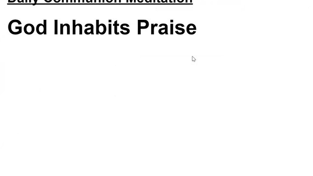 God Inhabits Praise