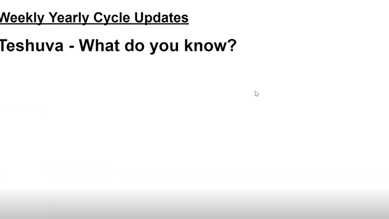 Teshuva - What Do You Know To Do?