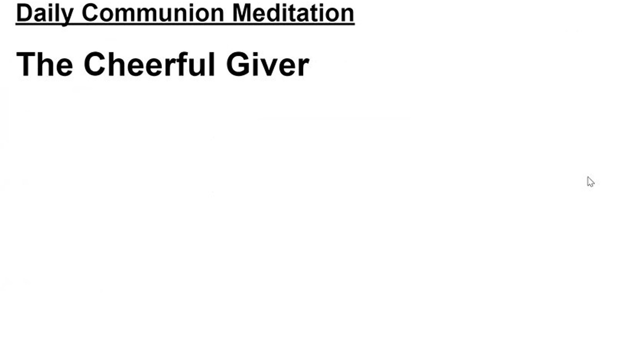 The Cheerful Giver