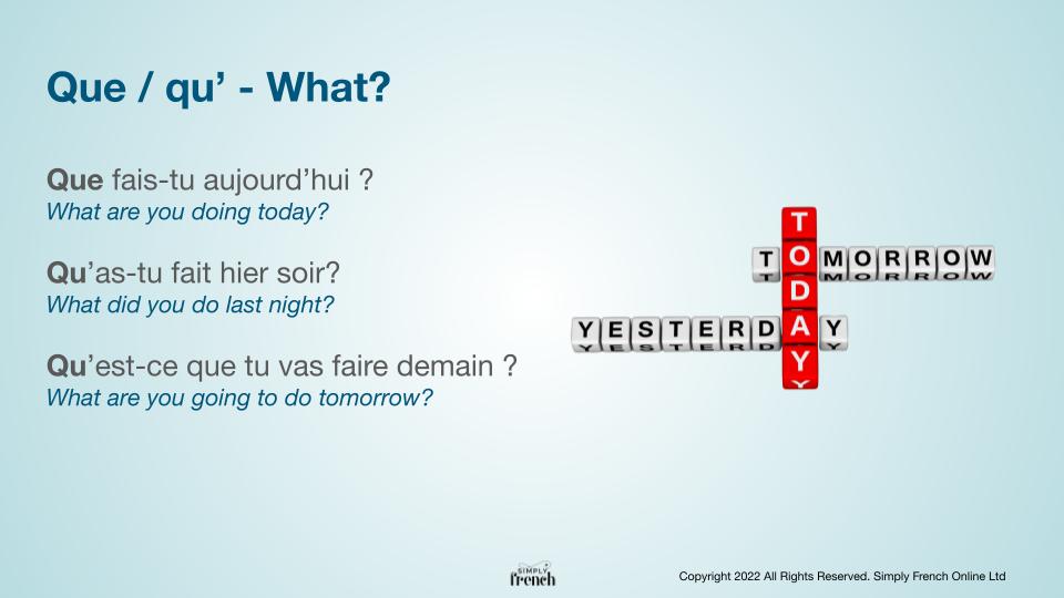 Question Words In French