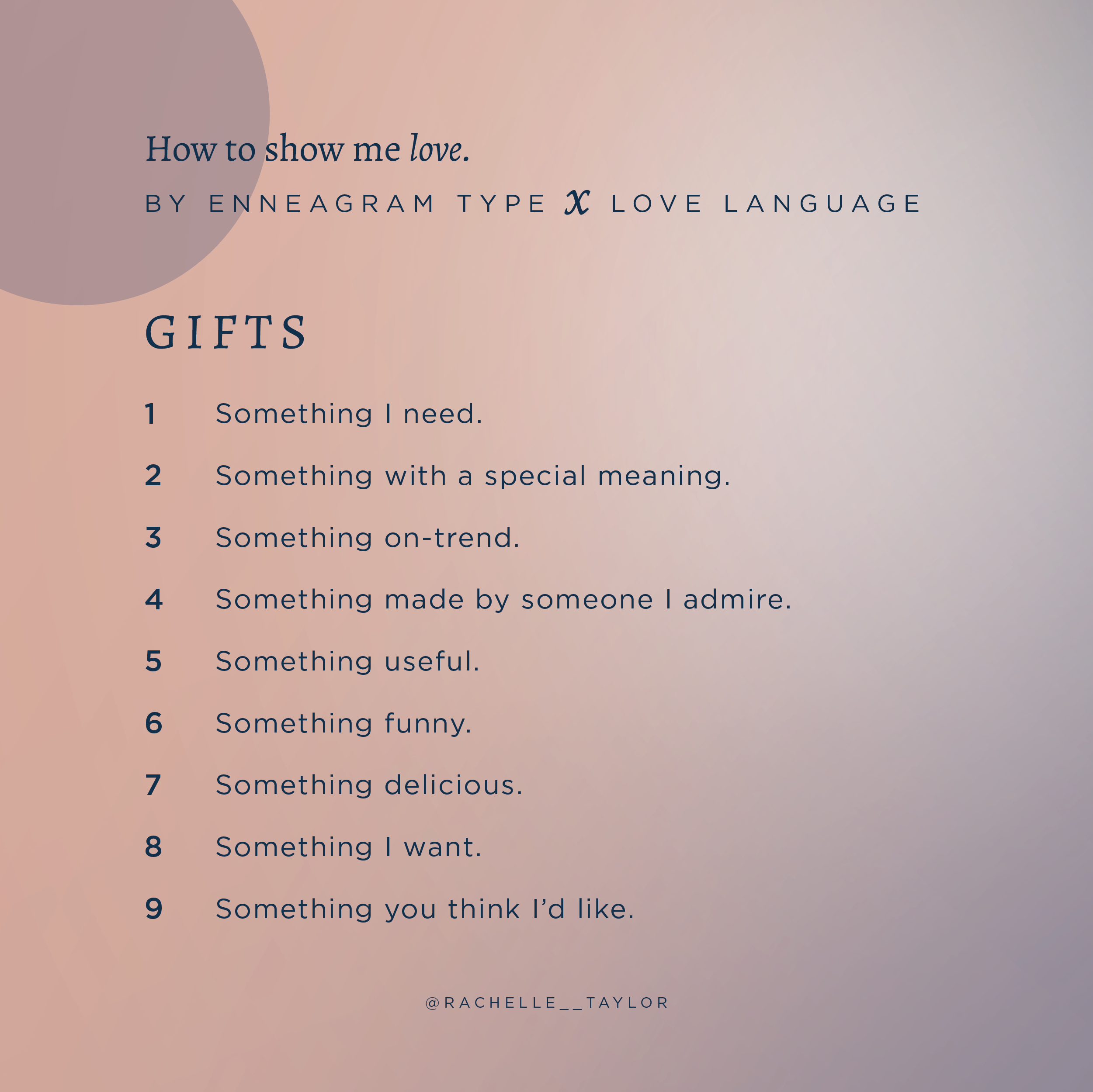 How To Show Me Love by Enneagram Type X Love Language 