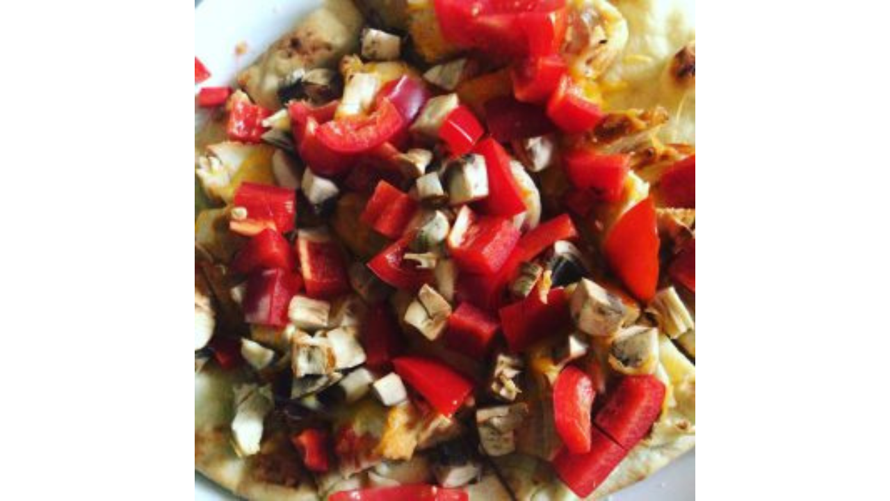 Brown Sugar Pineapple Chicken & Veggie Naan Pizza