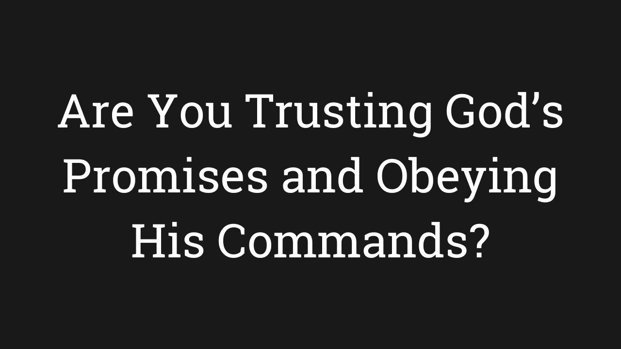 Are You Trusting God’s Promises and Obeying His Commands?
