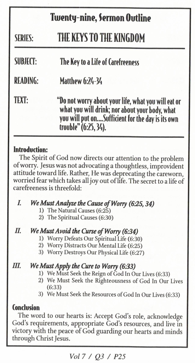 Sermon Outline Template Blank