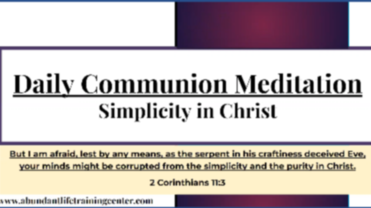 Simplicity in Christ