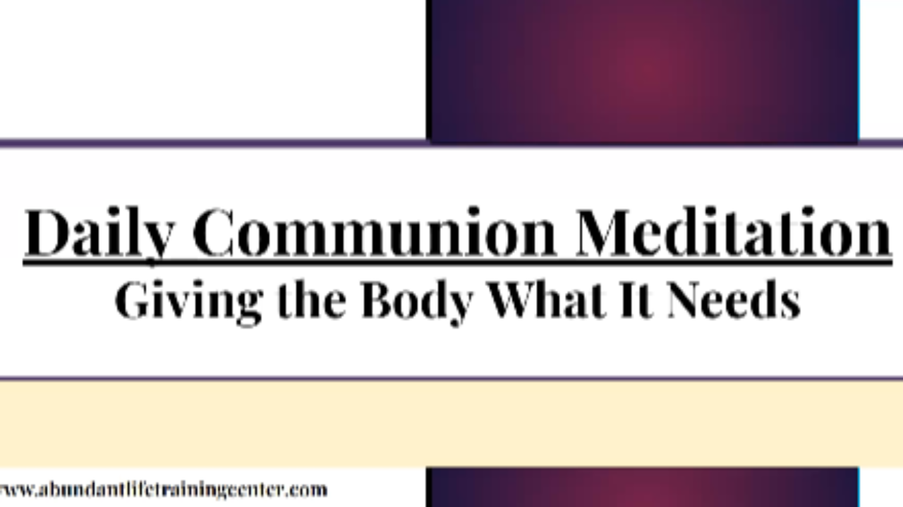 Giving the Body What It Needs