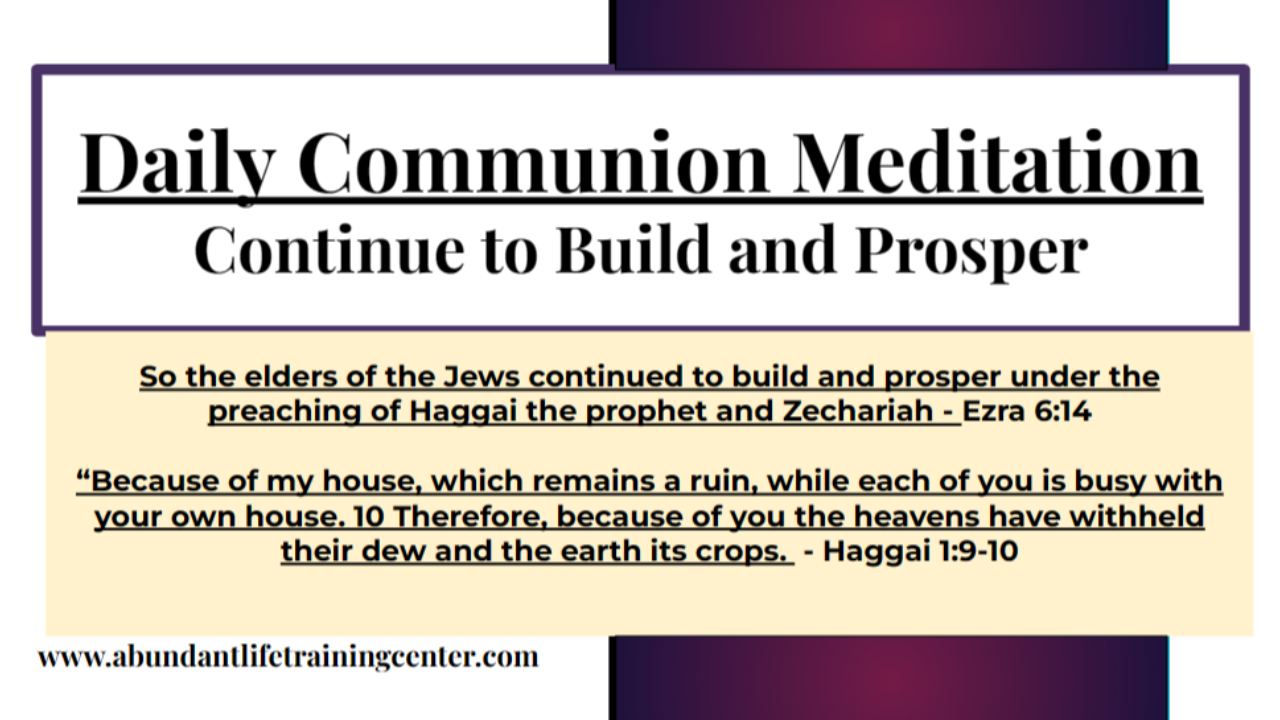 Continue to Build and Prosper