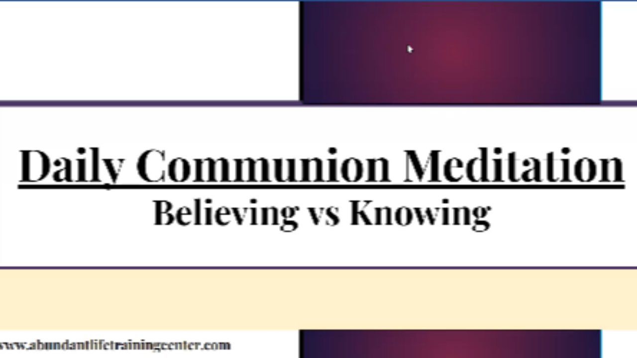 Believing vs Knowing