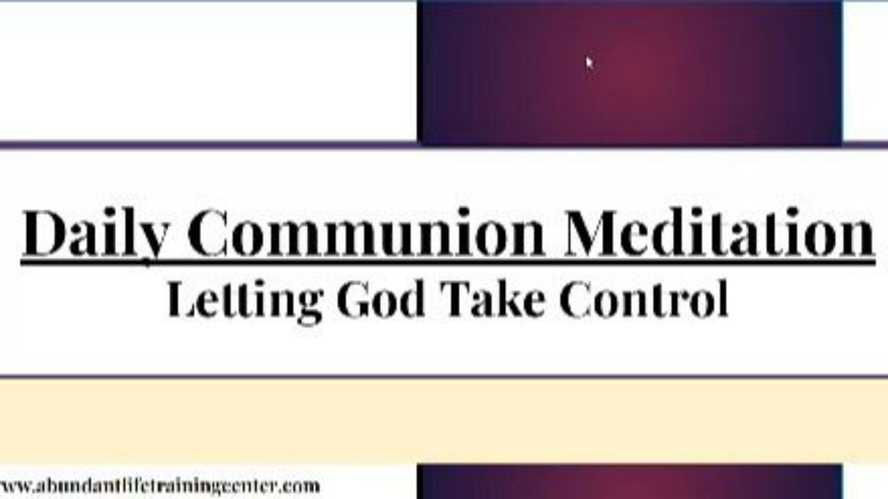 Letting God Take Control