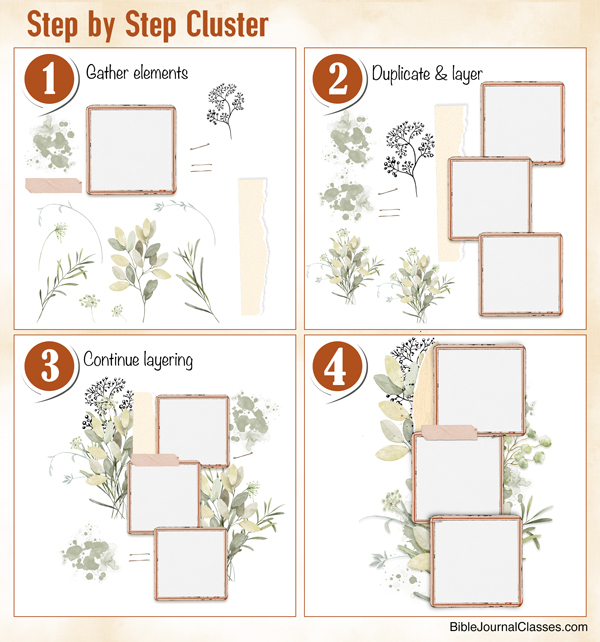 Step-by-Step Cluster Creation Image | DigitalScrapbook.com Digital ...