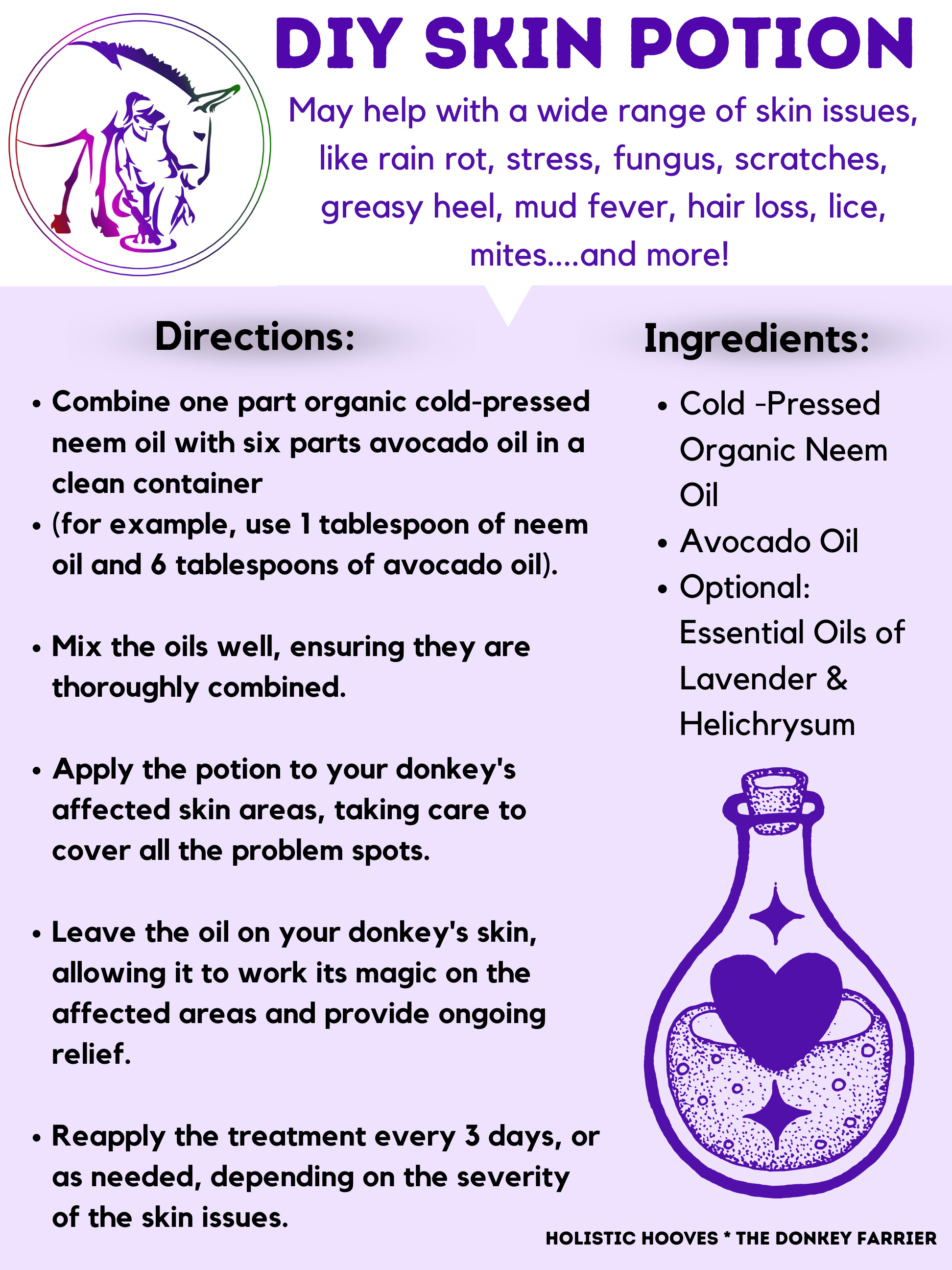 Donkey Skin Issues - DIY Topical Recipe
