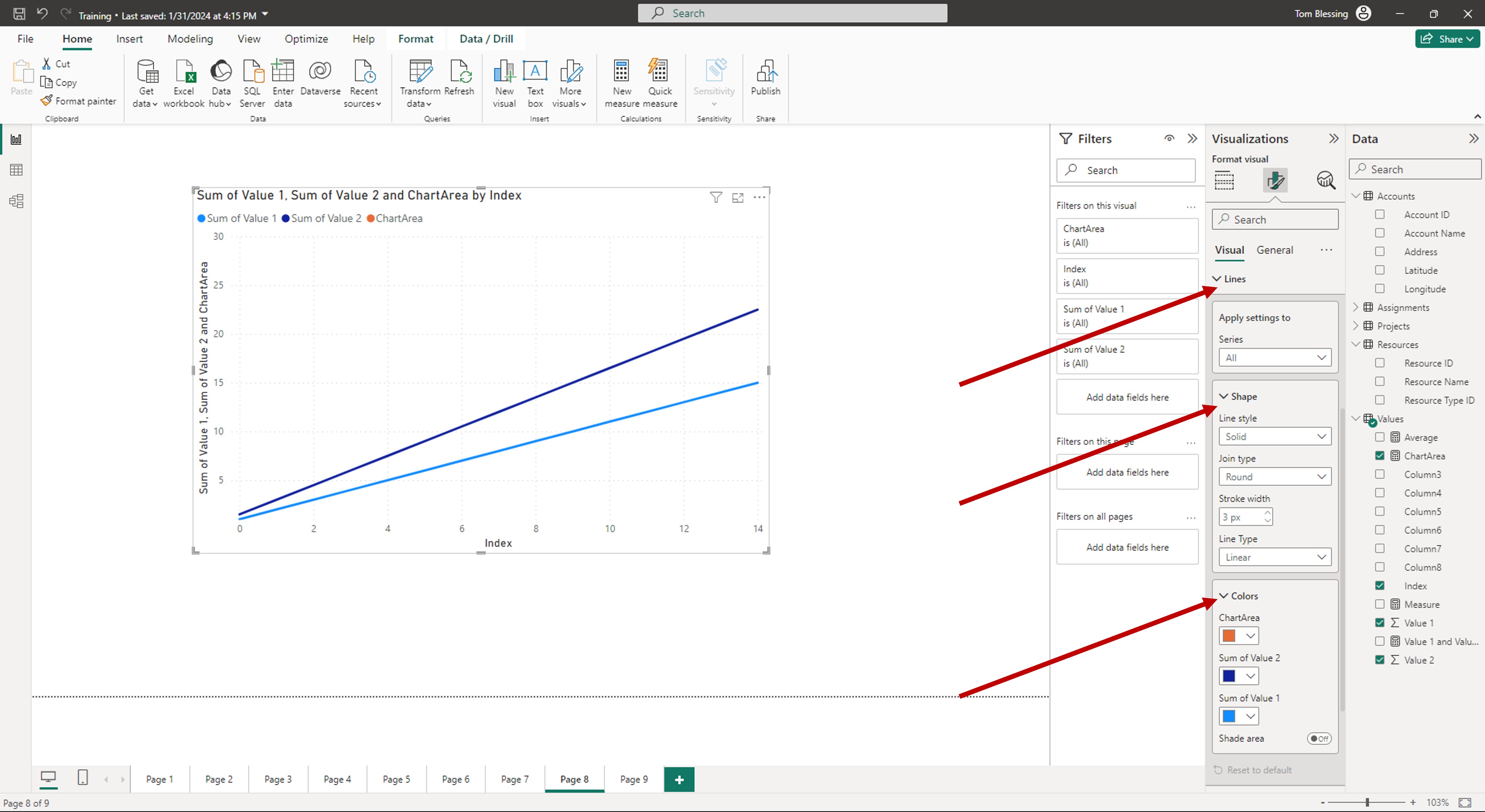 How To Add A Line To A Stacked Area Chart In Power BI