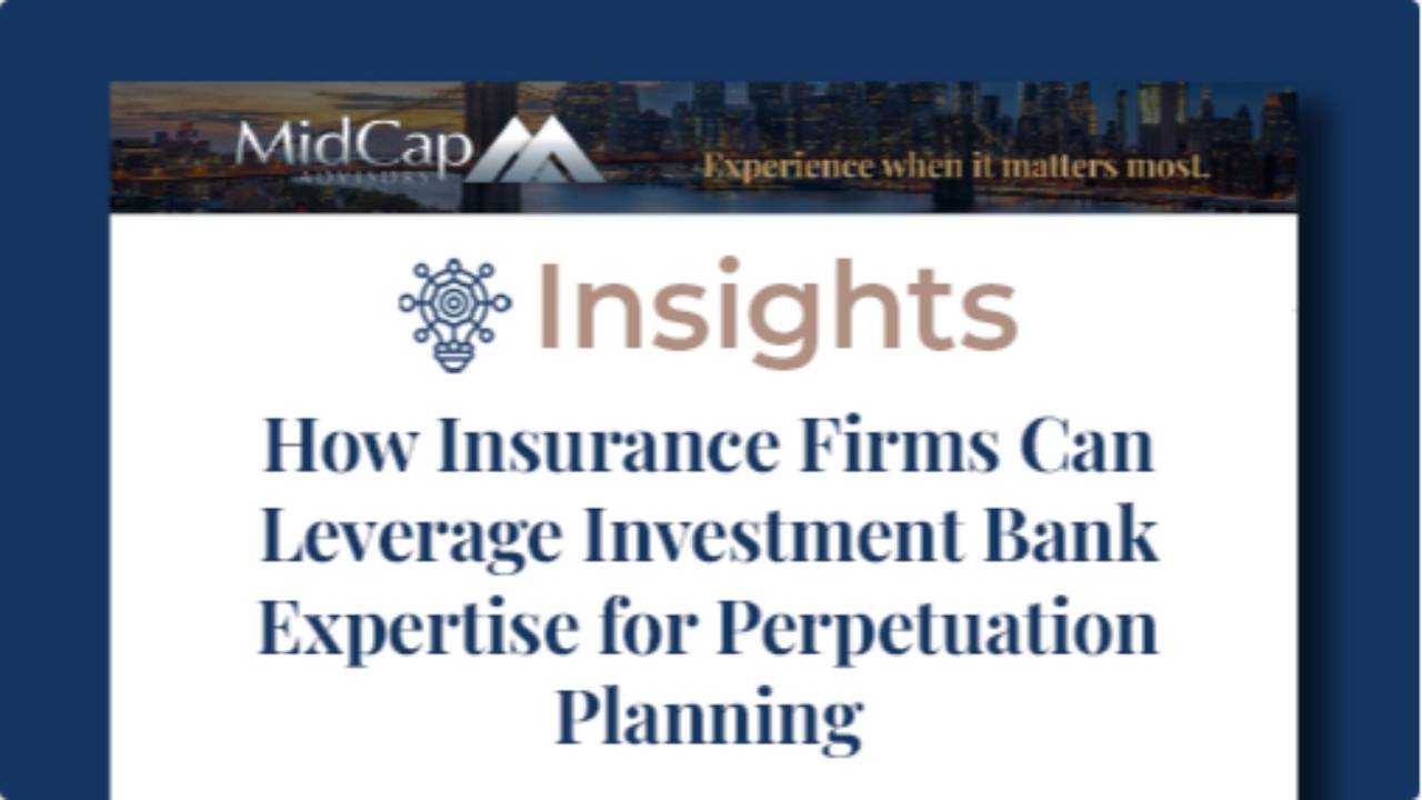 Insurance Firms Leverage Investment Bank Expertise Perpetuation Plan
