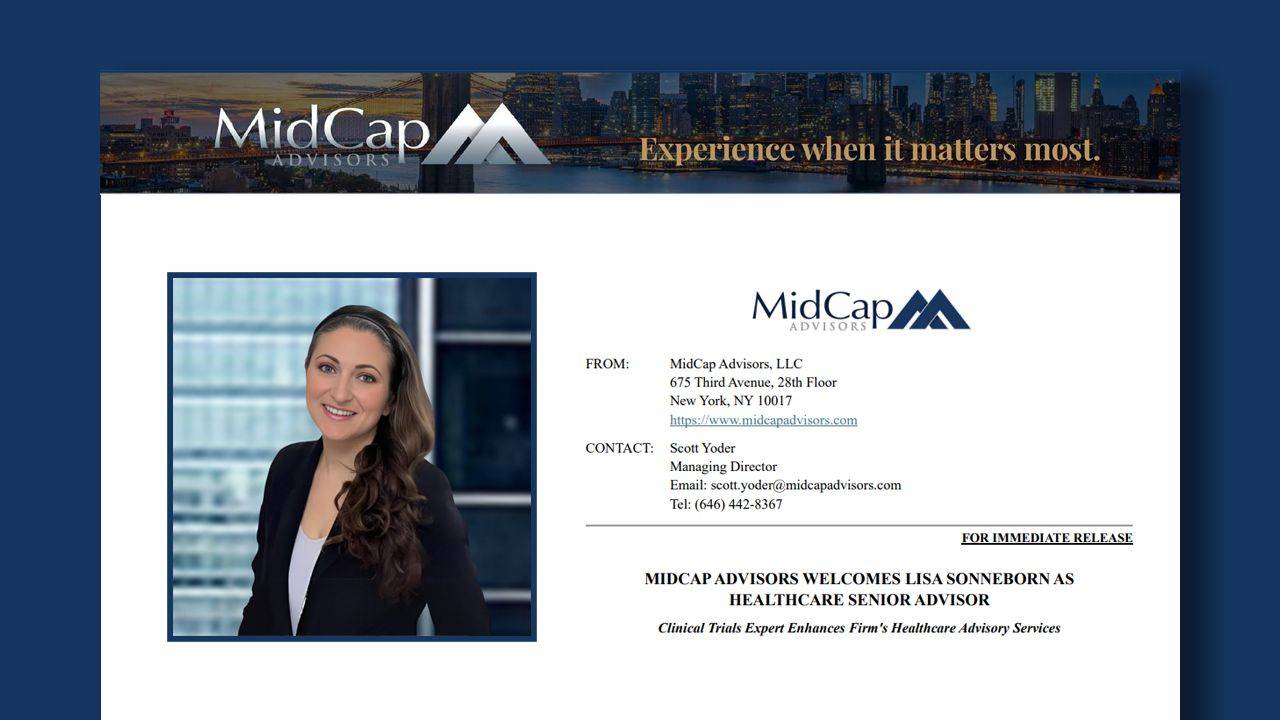 MidCap Advisors welcomes Lisa Sonneborn as Healthcare Senior Advisor