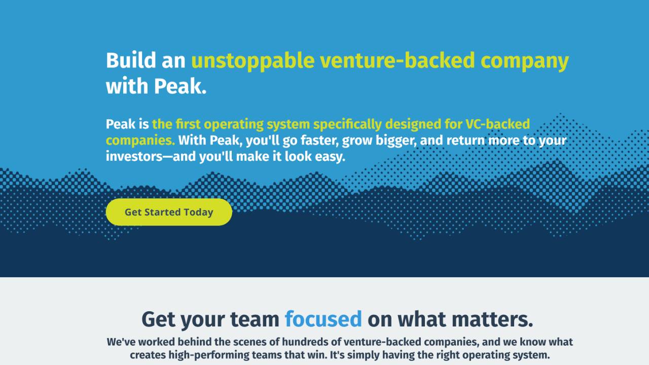 Collective Genius™ Peak Operating System for Venture Backed Companies