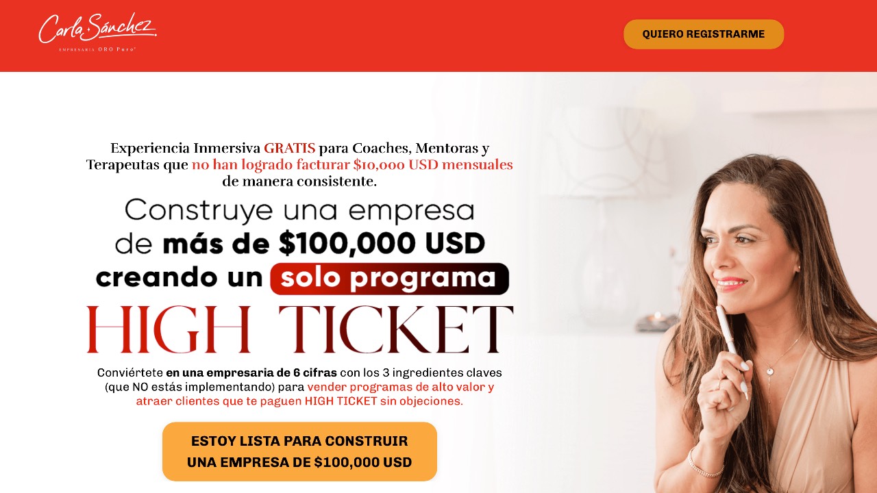 HIGH TICKET Experiencia Inmersiva Carla Sánchez