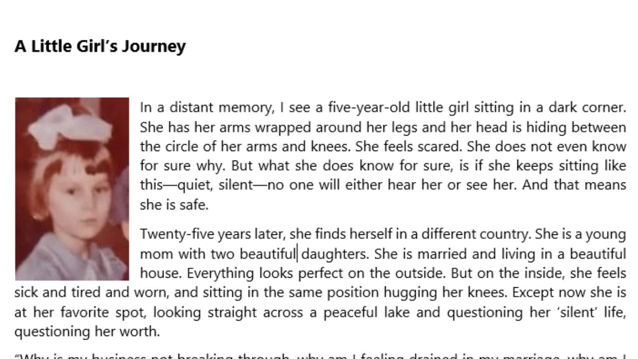 A Little Girl's Journey