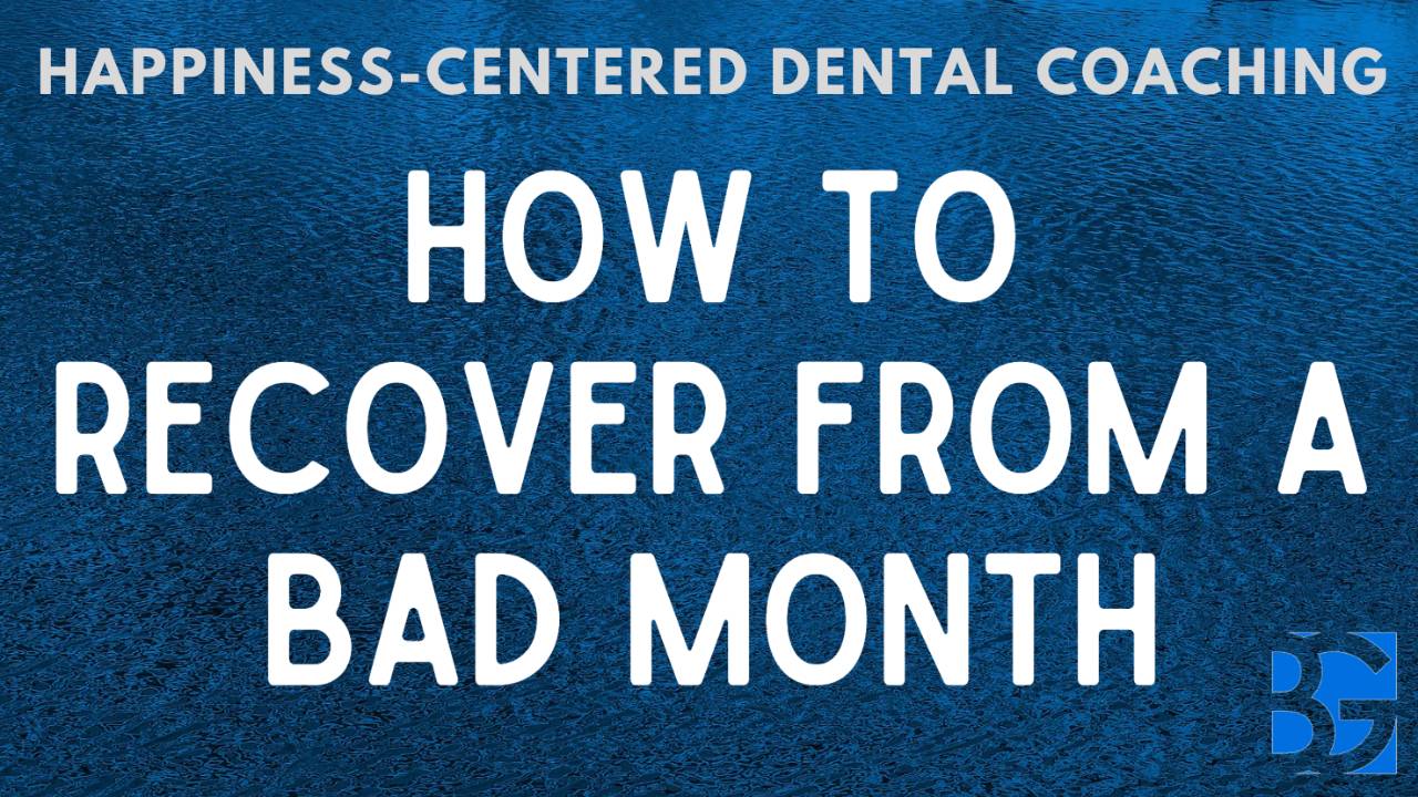 How to recover from a bad month