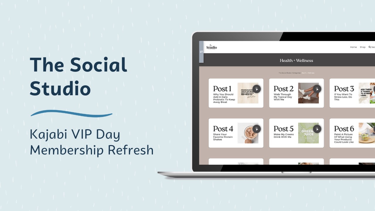 Client Showcase | The Social Studio | Kajabi Membership