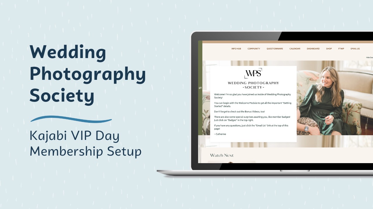 Client Showcase | Wedding Photography Society | Kajabi Membership