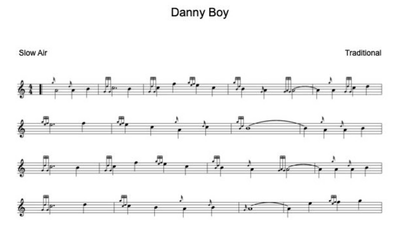 Danny Boy Bagpipe Sheet Music – Printable PDF