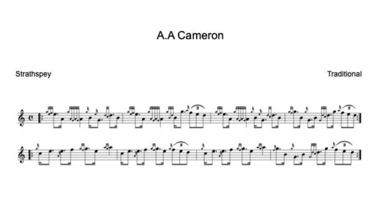 A.A. Cameron Bagpipe Sheet Music – Printable PDF