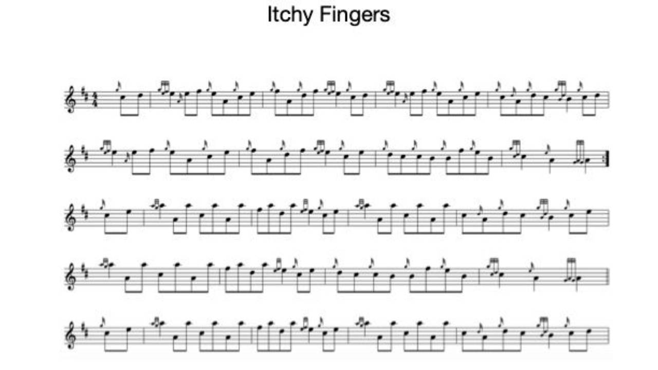 Itchy Fingers Bagpipe Sheet Music – Printable PDF