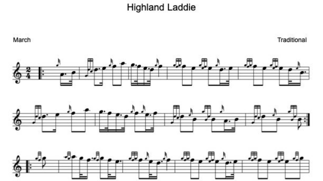 Free Highland Laddie Bagpipe Sheet Music – Printable PDF