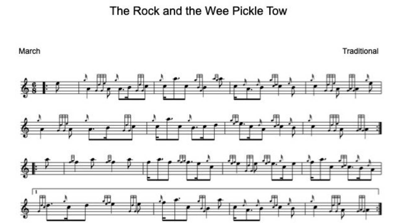 The Rock and the Wee Pickle Tow Bagpipe Sheet Music – Printable PDF