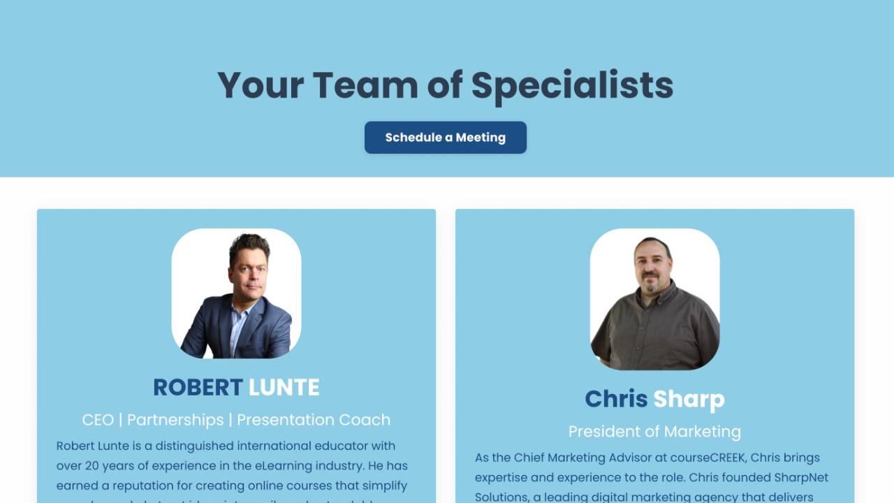 CourseCREEK Team I Digital Marketing Agencies I eLearning Consultants