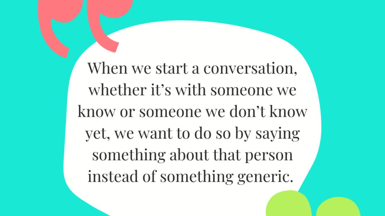 Starting a conversation