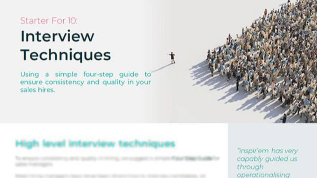 Interview Techniques for Sales Managers | inspir'em