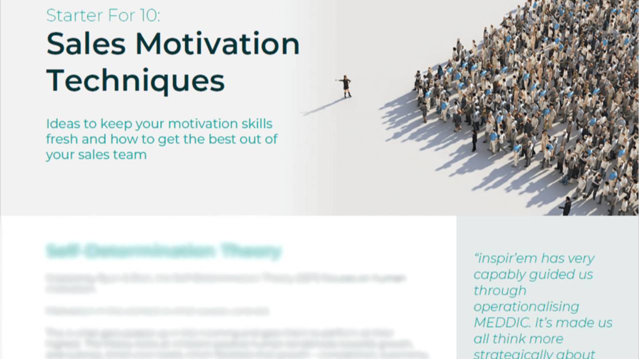 Sales Motivation Techniques | Leadership Training | inspir'em
