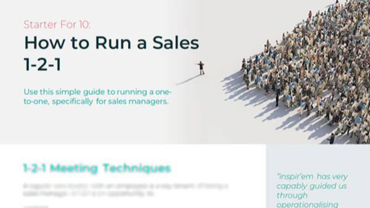 Sales 1-2-1 Meeting Guide | Coaching for Sales Managers | inspir'em
