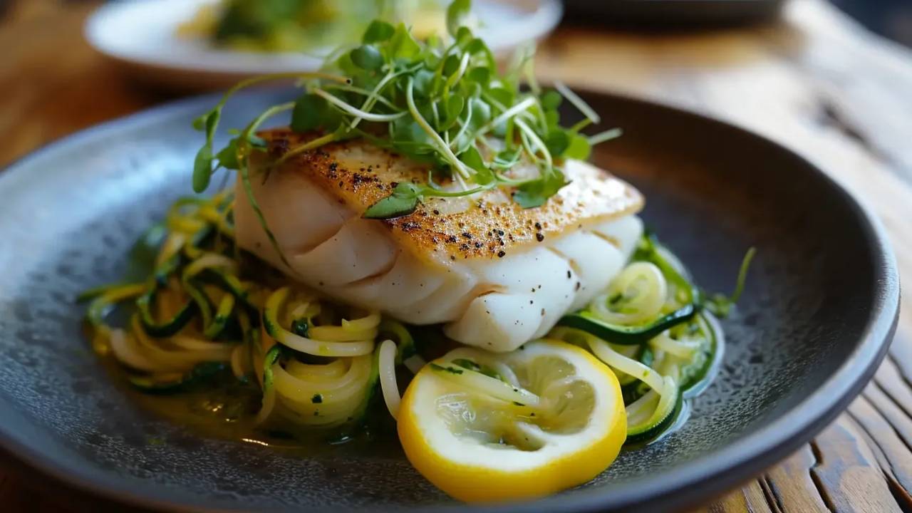 Heilbot filet recept met courgette