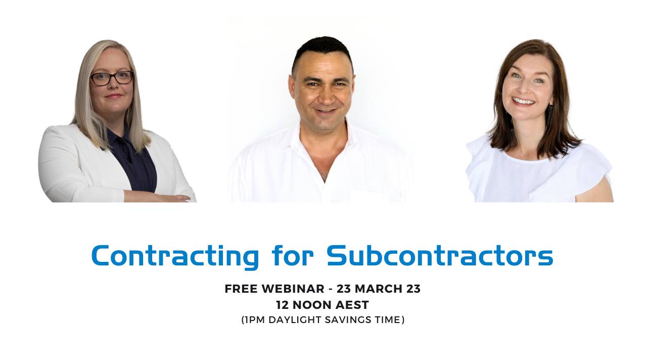 FREE WEBINAR - Contracting for Subcontractors