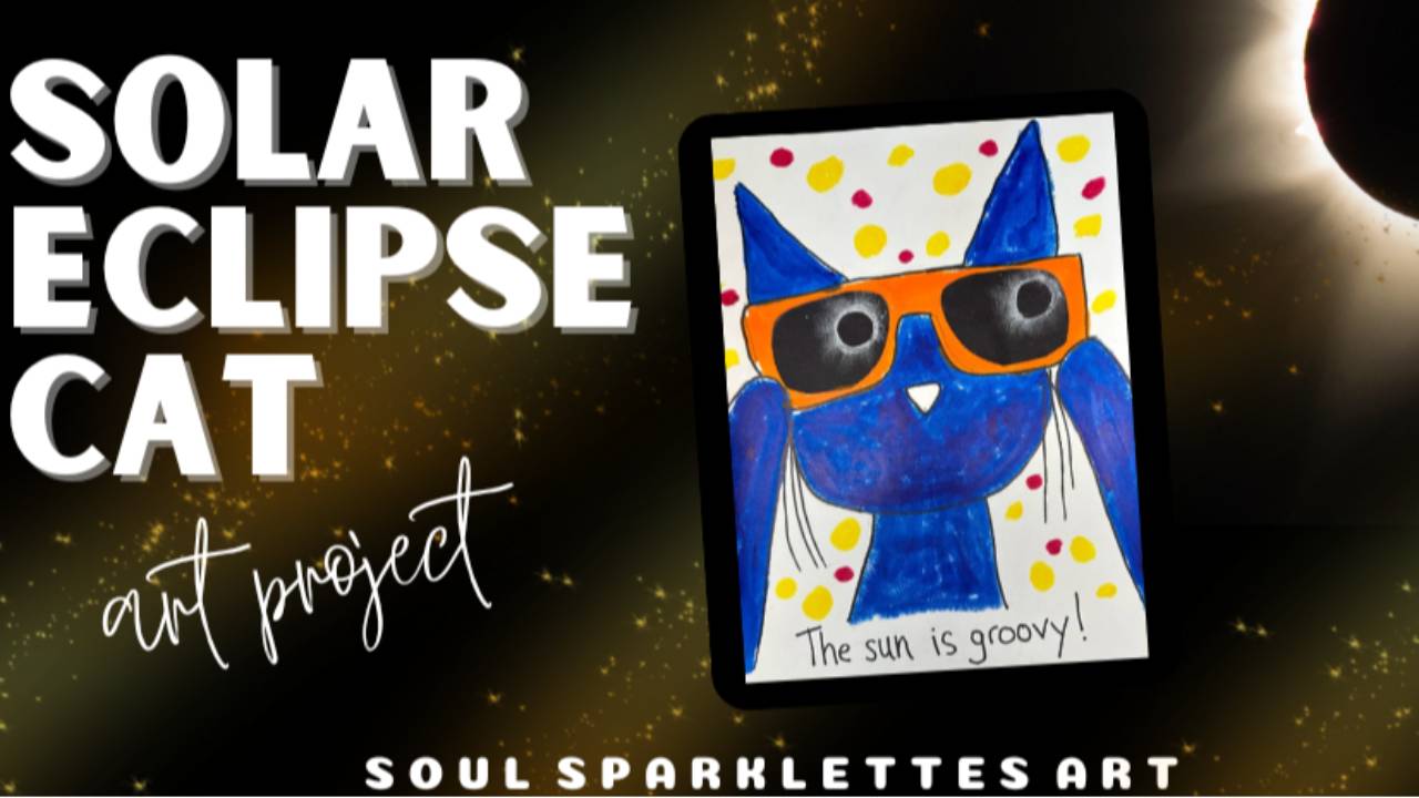 Solar Eclipse Cat | FREE Art Project for Kids