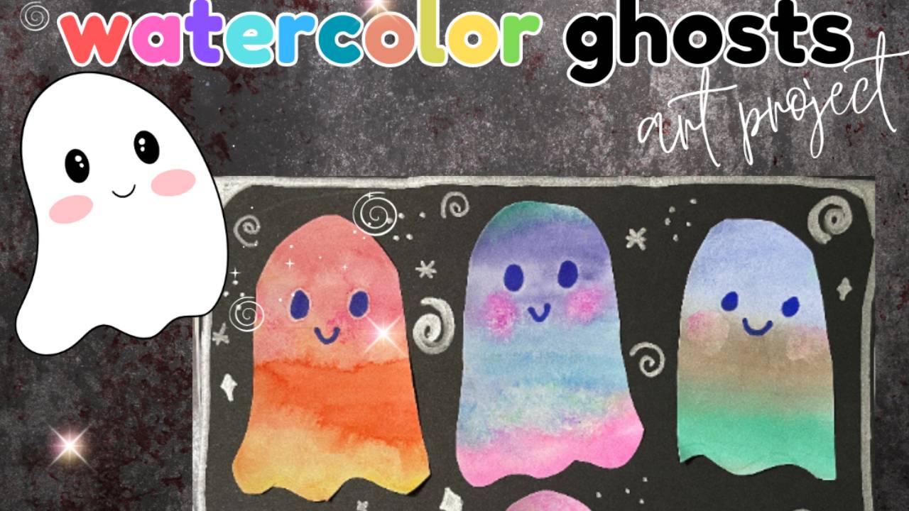 Watercolor Ghost Art Project | FREE Halloween Art Project for Kids