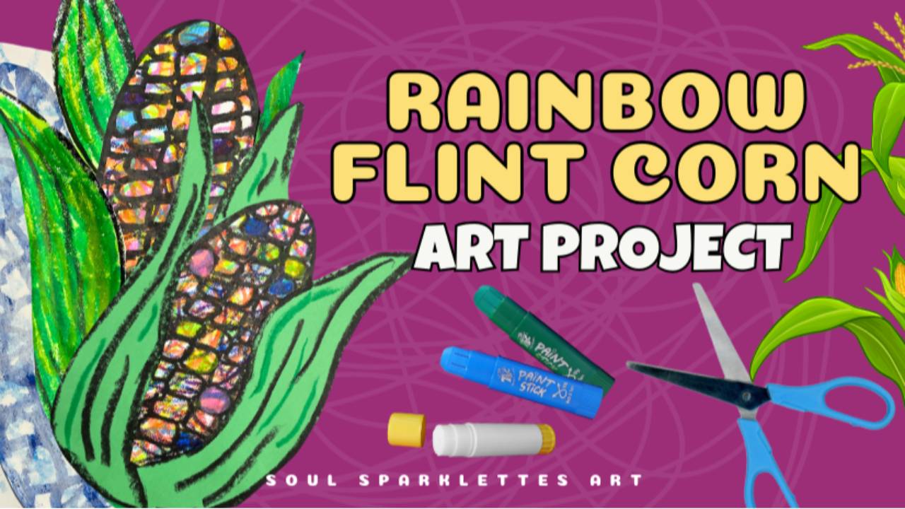 Rainbow Flint Corn | Fall Art Project for Kids
