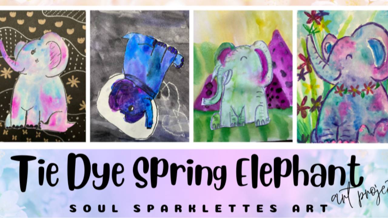 Tie Dye Spring Elephant Art Project