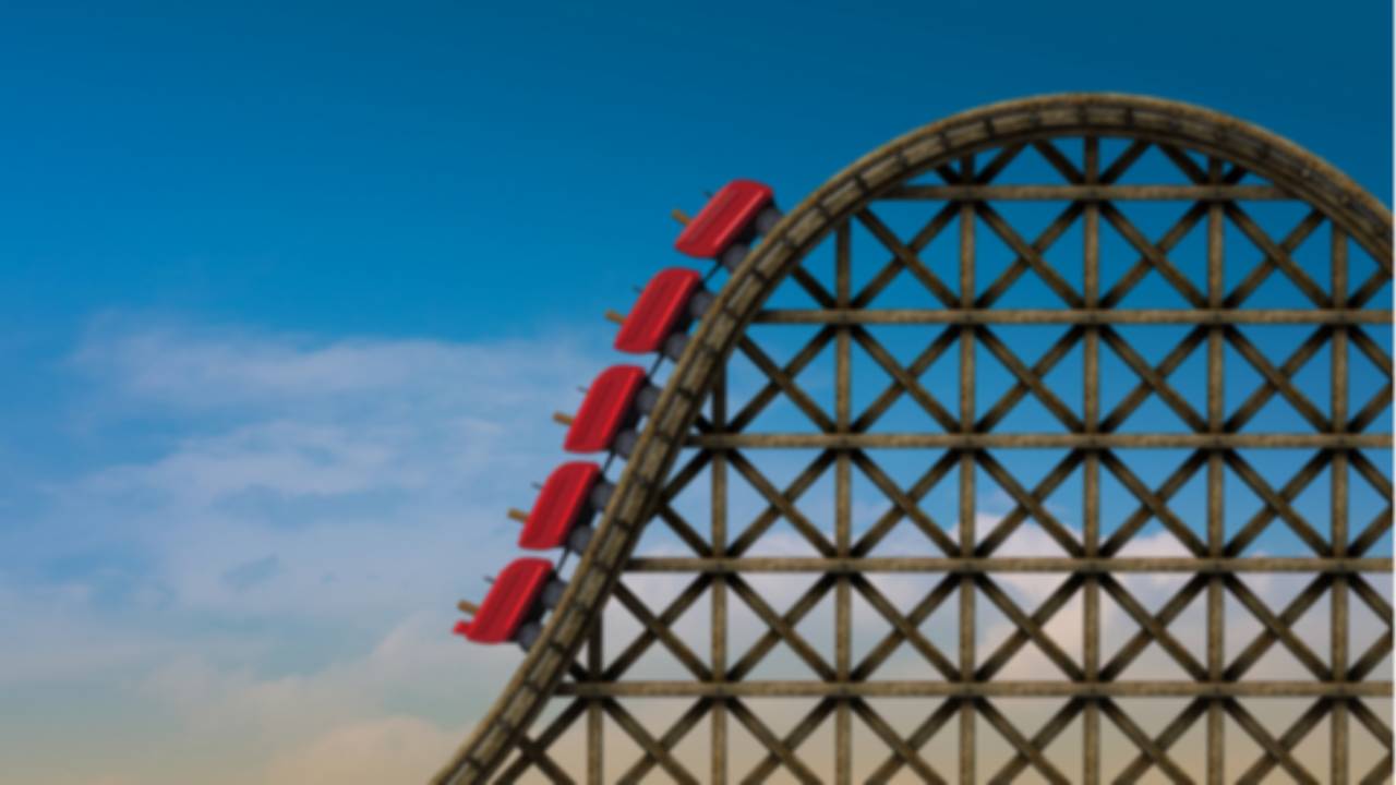 The roller coaster is going upwards! 🎢