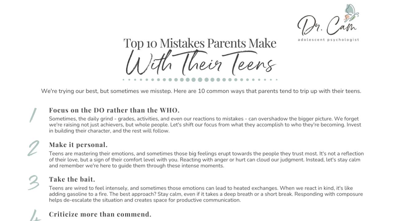10 Common Mistakes Parents Make