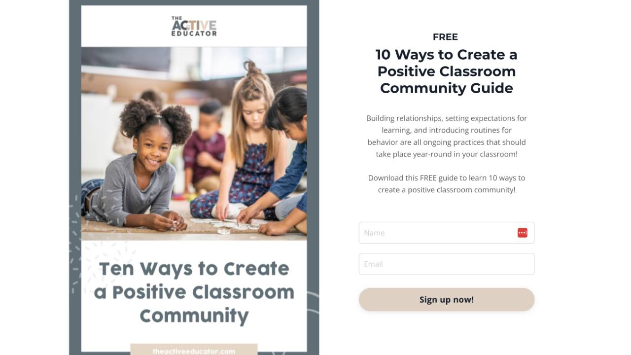 10 Ways to Create a Positive Classroom Community Guide