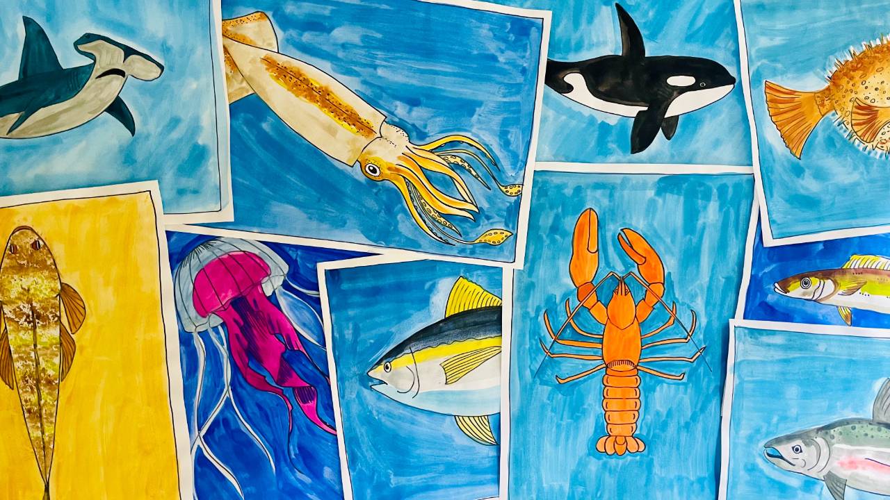 10 Ocean Creatures - Art Lessons for Kids