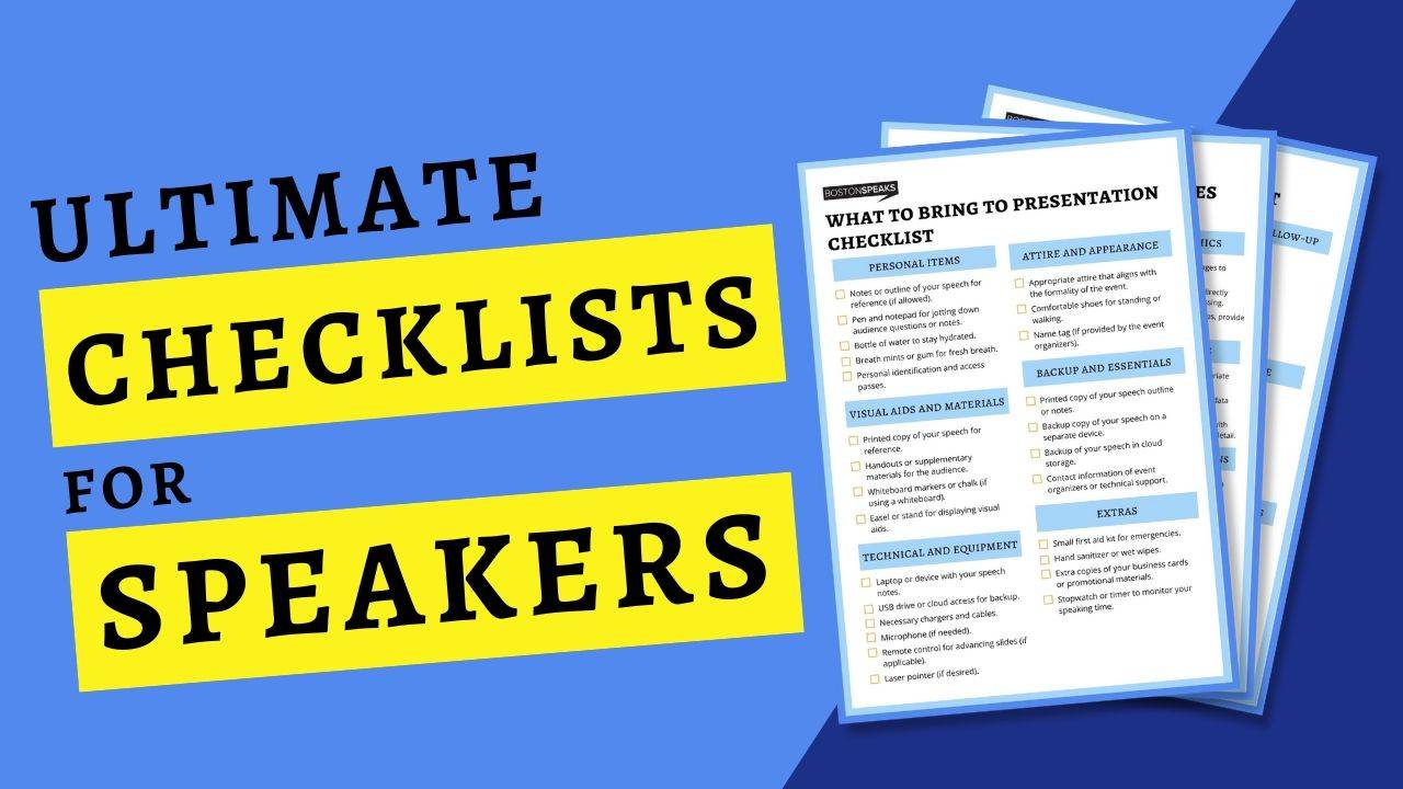 The Ultimate Checklists For Speakers