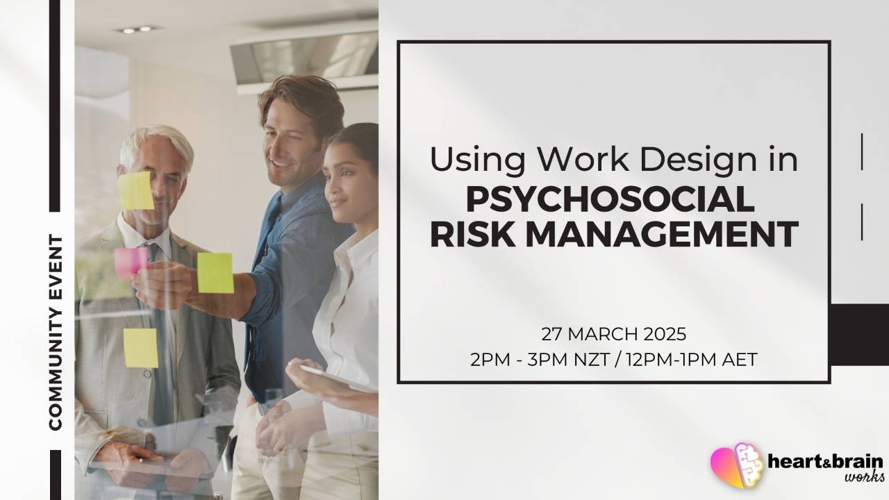 Work Design in Psychosocial Risk Management
