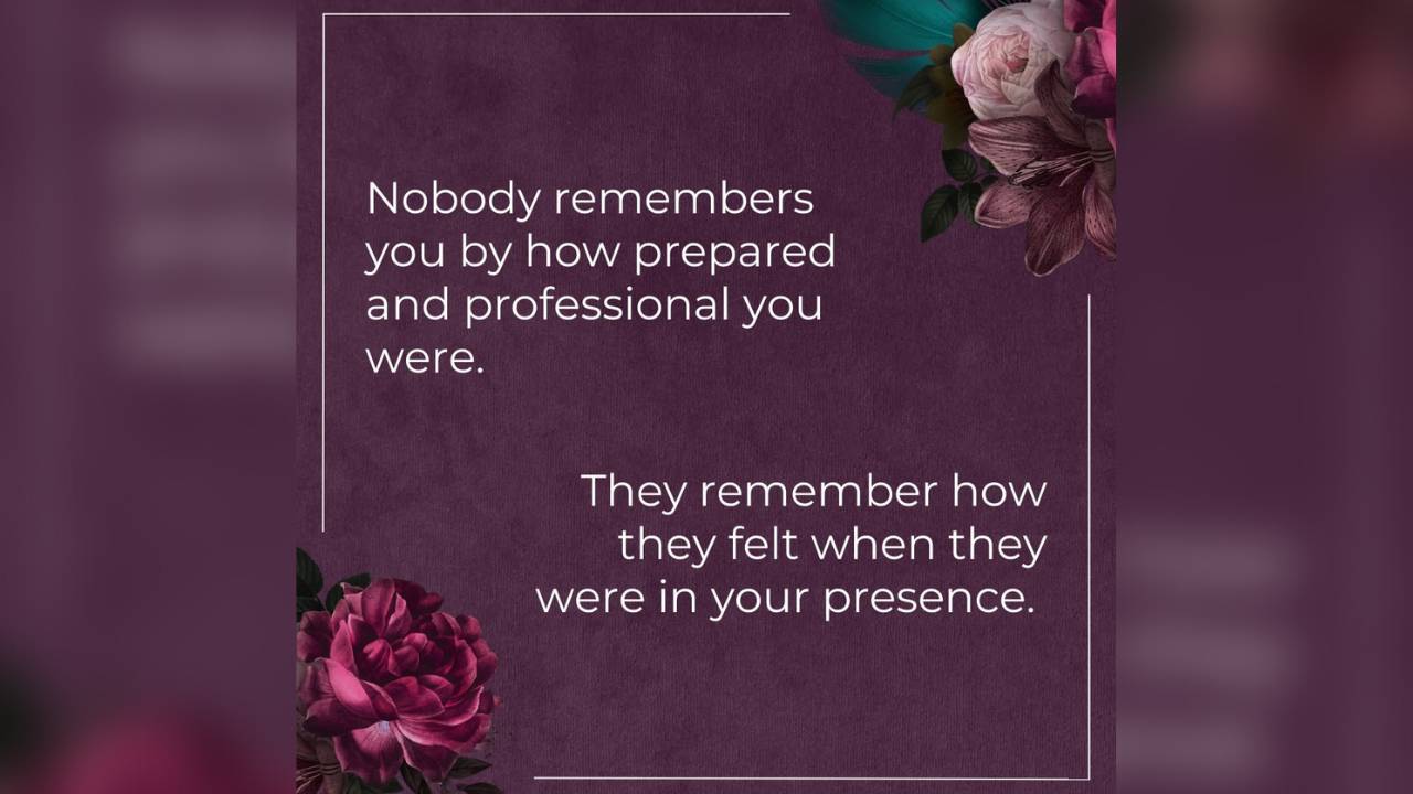 Nobody remembers how professional you were.