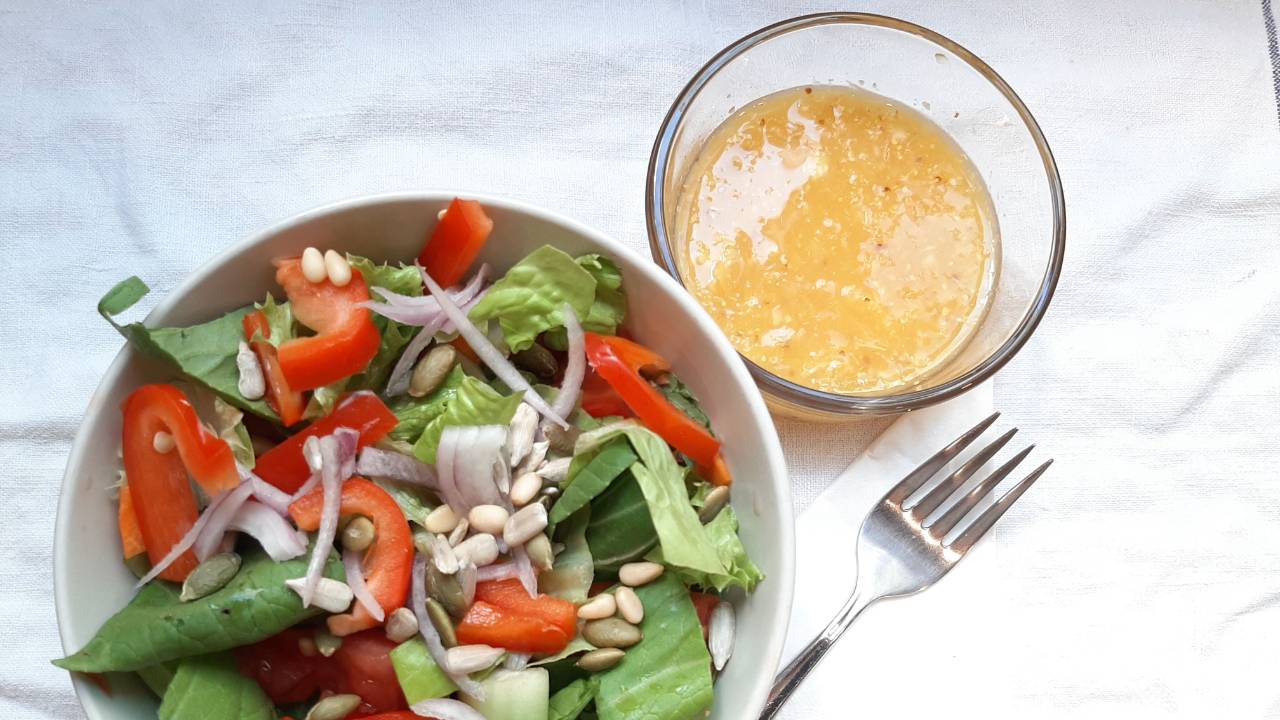2-Ingredient Light Orange-Dijon Salad Dressing (Oil-Free, Gluten-Free)