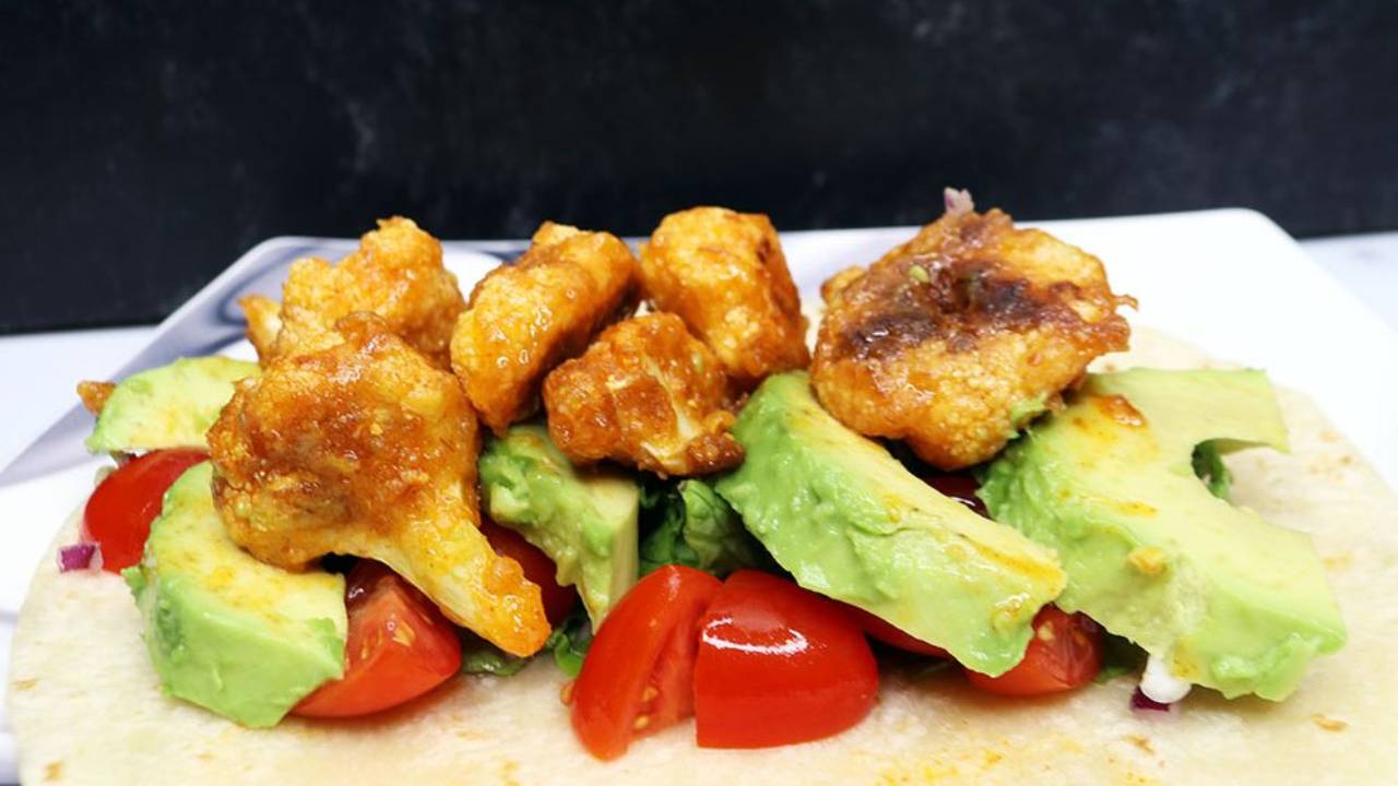 Vegan Buffalo Cauliflower Wraps