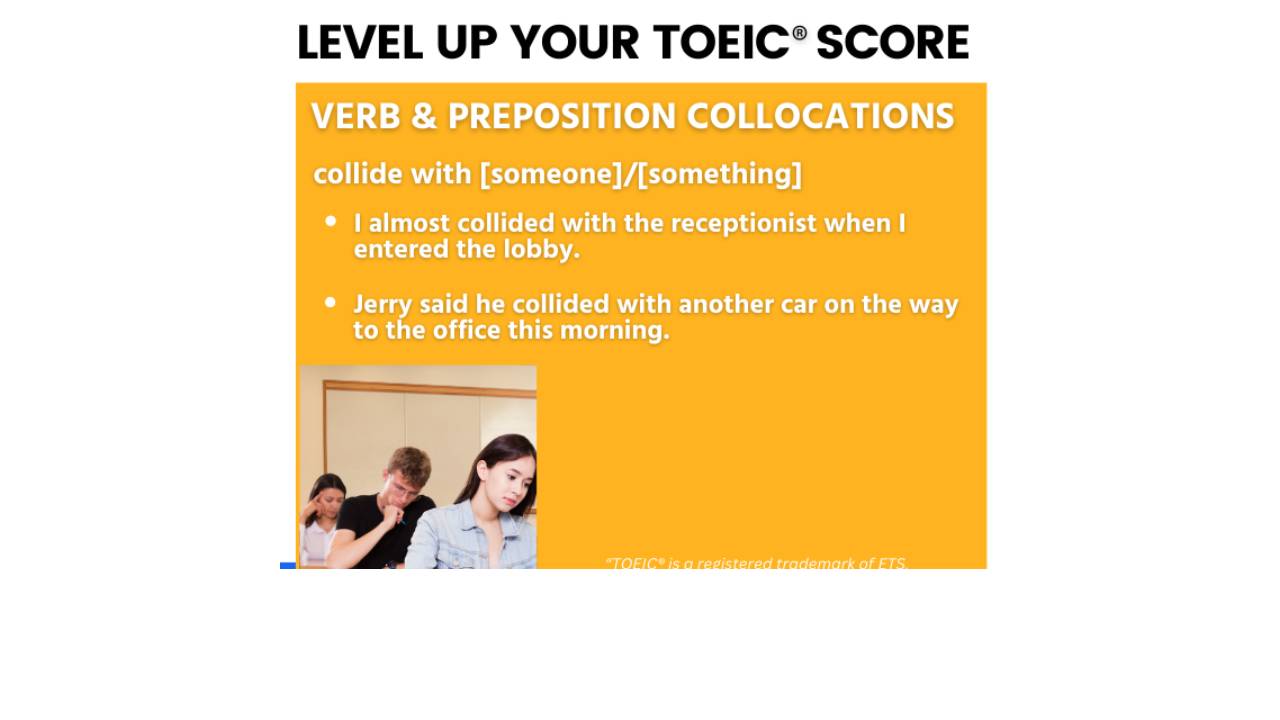 TOEIC Vocabulary Lesson - Collide With